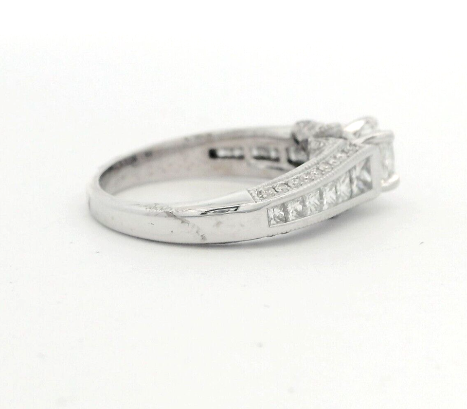 GSI Certified 14k White Gold 1.57ct Cushion Cut Diamond Engagement Ring ...