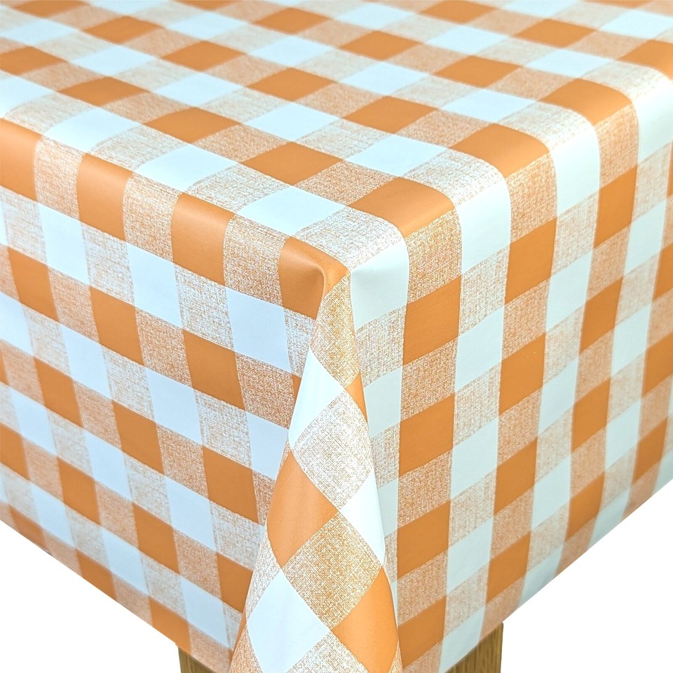 Gingham Check Tablecloth Wipe Clean PVC Vinyl Oilcloth Table Protector ...