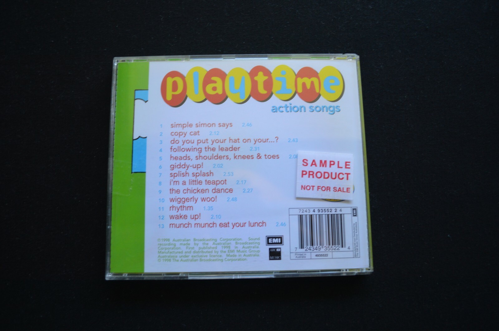 PLAYTIME ACTION SONGS RARE AUSTRALIAN CD! ABC TV ABC FOR KIDS WIGGERLY ...