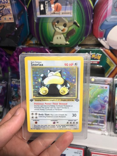 pokemon cards PLEASE BUY 1998 first edition holo lightly played snorlax ...