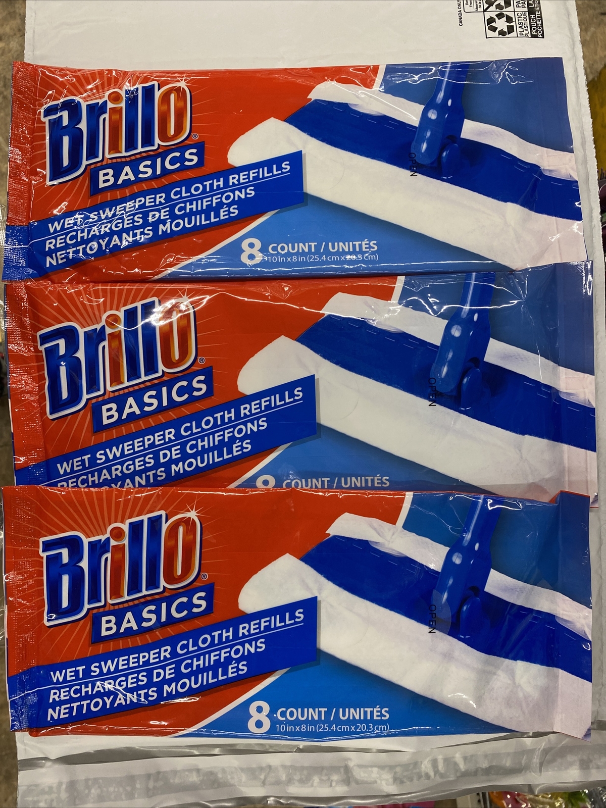 Brillo Basics Wet Sweeper Cloth Refills 3 Packs of 8 (24 Total) | eBay