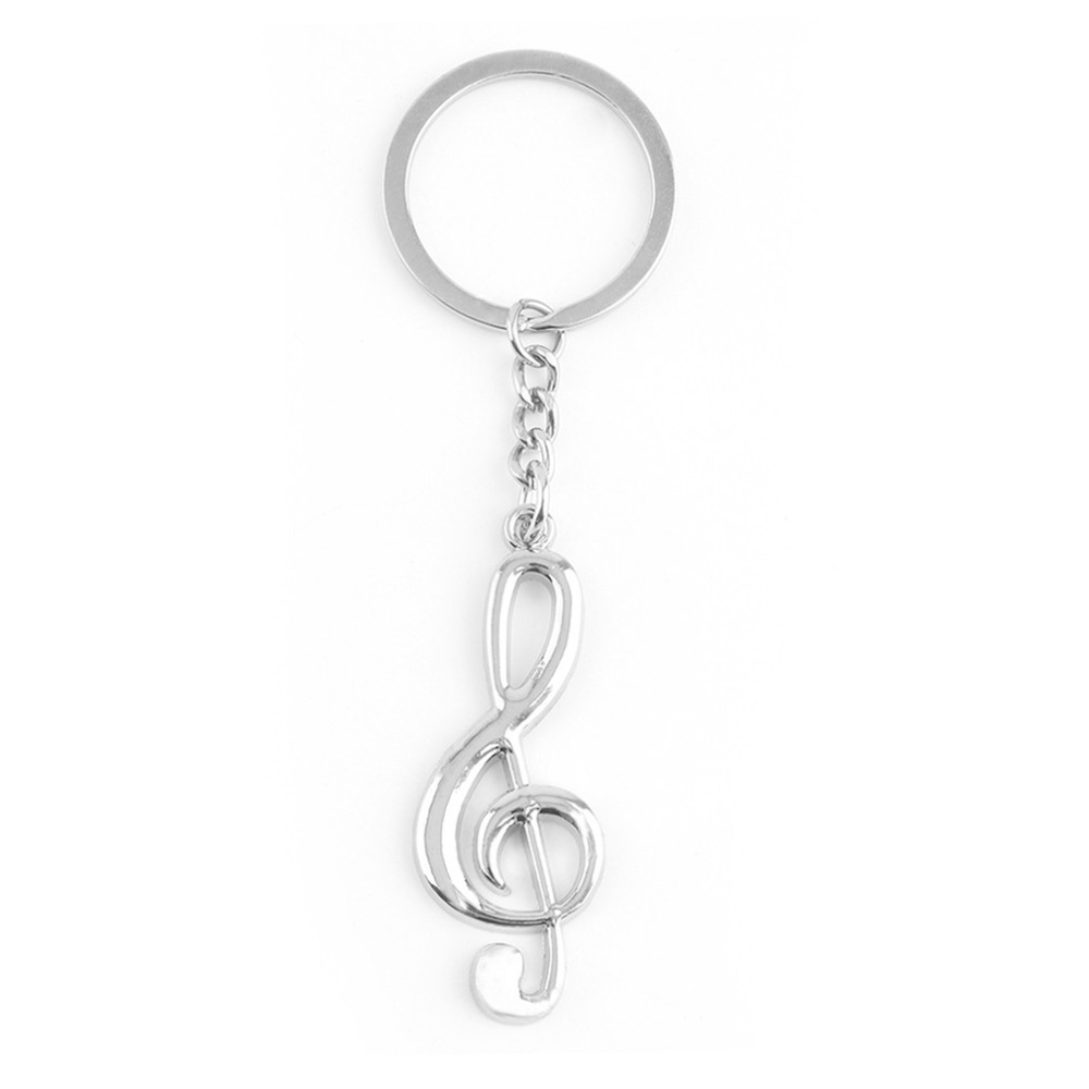 Music Note Treble Clef Keyring Silver Metal Keychain Musician Novelty ...