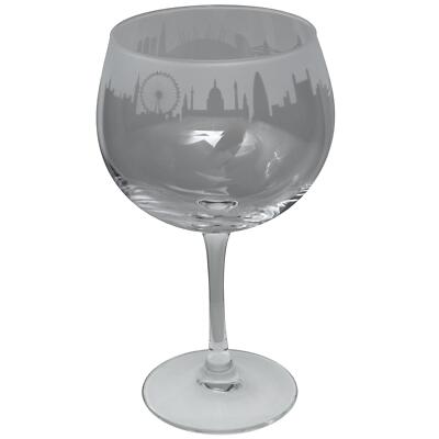 Gin Glass Decorated London City Copa Balloon Glassware Sandblast Gift ...
