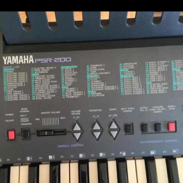 YAMAHA keyboard PSR-200 keyboard w/Music stand,AC adapter,Stand Used ...