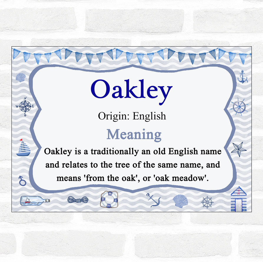 Oakley Name Meaning Nautical Certificate | eBay