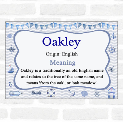 Oakley Name Meaning Nautical Certificate | eBay