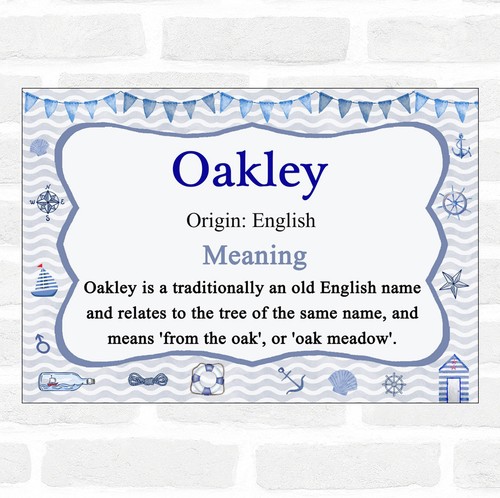 Oakley Name Meaning Nautical Certificate | eBay