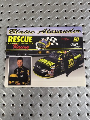 Vintage 1998 Blaise Alexander Nascar Postcard/Handout 6” x 9” | eBay