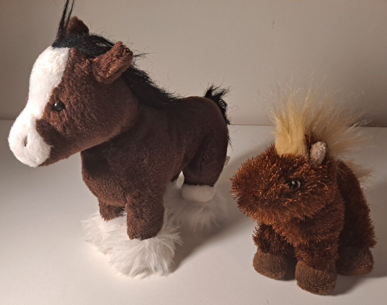 2 - Webkinz Clydesdale Horse Plush 9" & Lil King Horse 6" Toy Animals ...
