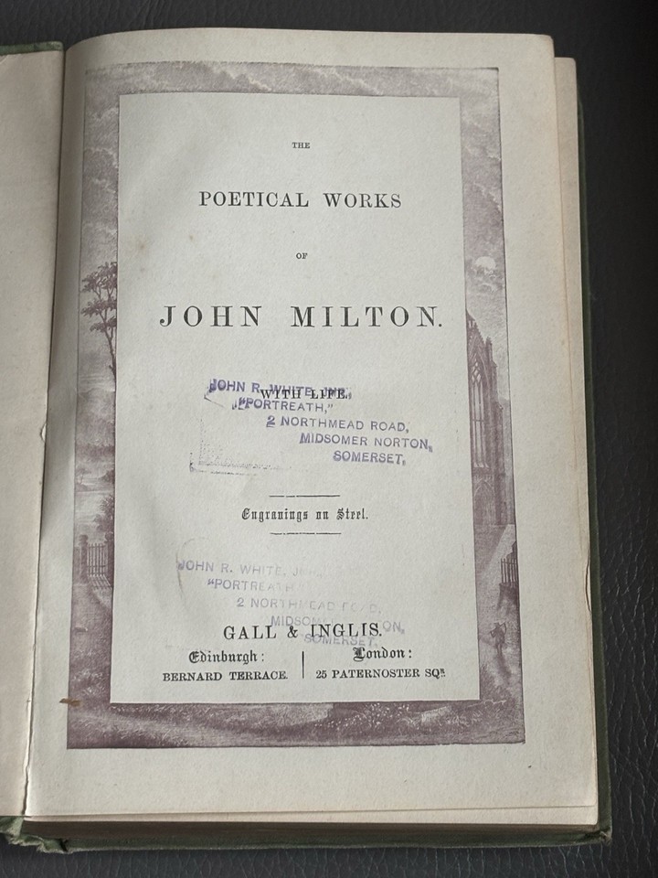 Antique book (1880's) John Milton's Poetical works with illustrations ...