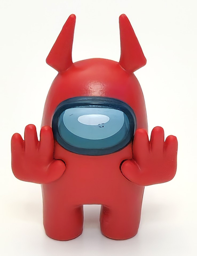 Among Us Blind Box 2" Devil Horns Red Crewmate Mystery Mini Figure ...