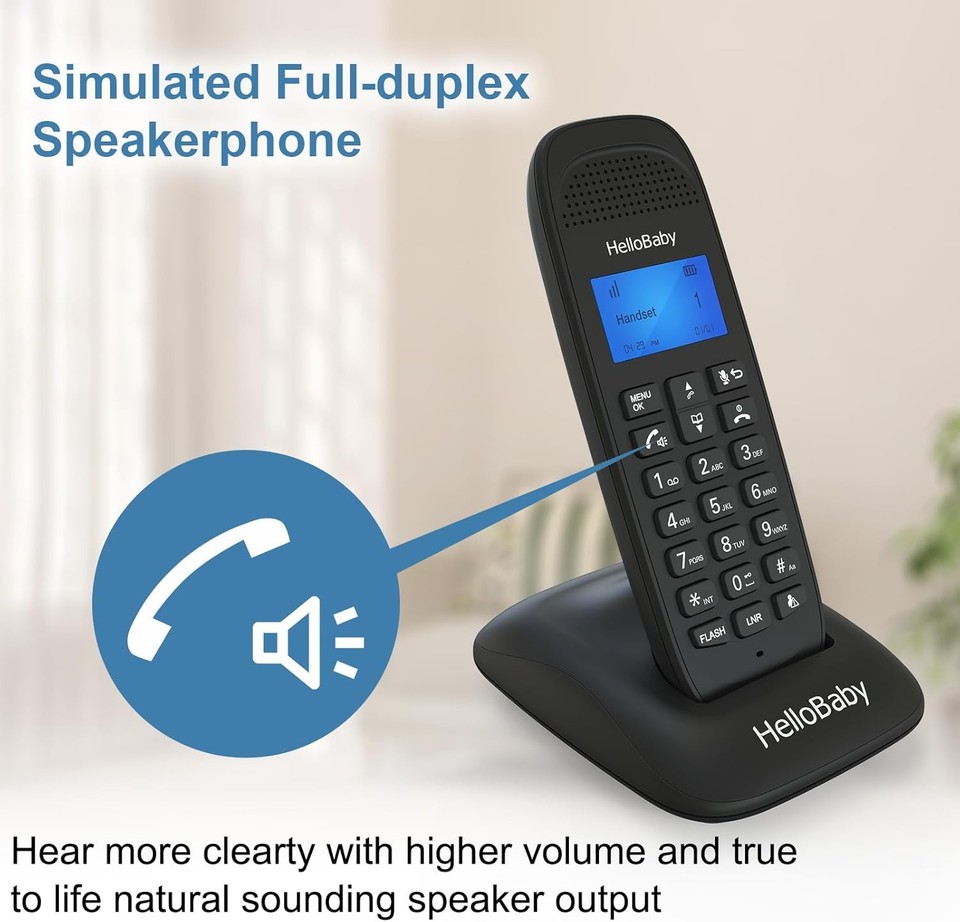 Cordless Phone Set 2 Pack Caller ID Landline Wait Home Office Mobile ...