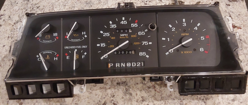 1989 - 1994 Explorer Ranger 2.3 4cylinder Instrument Cluster Gauge Tach ...