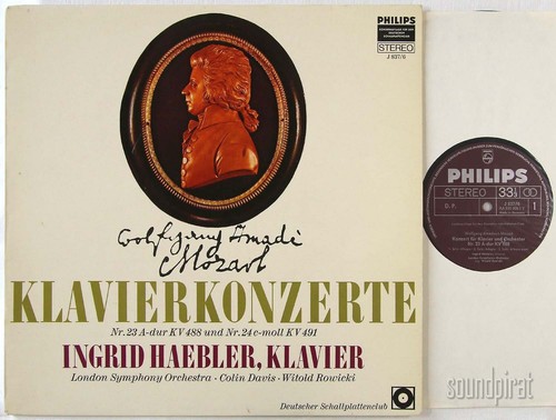 INGRID HAEBLER MOZART PIANO CONCERTOS PHILIPS ED.1 MAROON CLUB EDITION ...