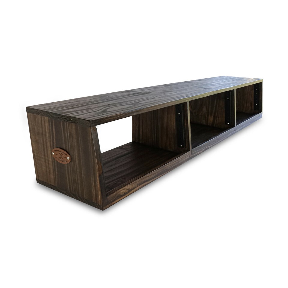 3 x 4U Slanted Desktop Studio Rack in Pine (12U rack) | eBay