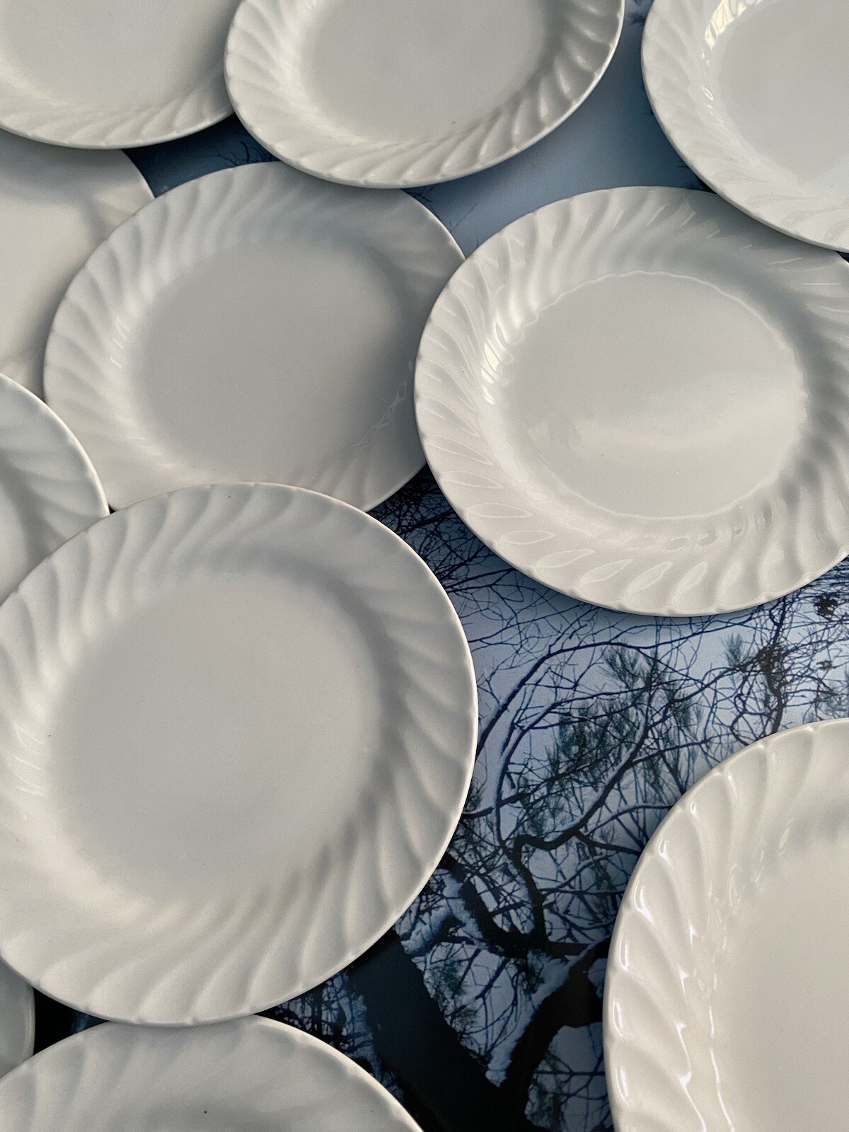 Vintage Lynn's Fine China Precious White Round Spiral Pattern Plate 7 1 ...