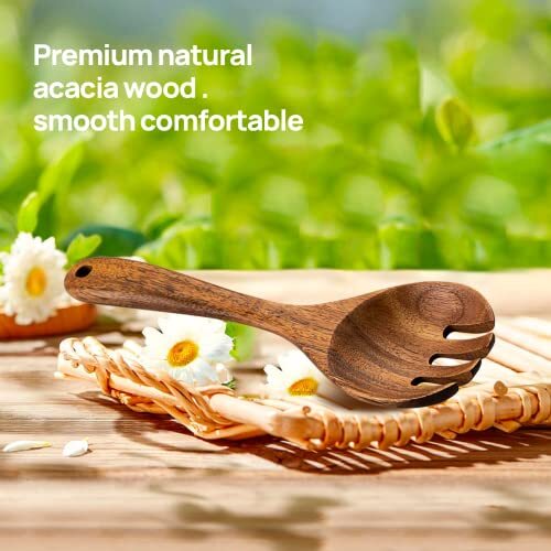 TANAAB Kitchen Wooden Spoons Utensils Set for Cooking, 5 Piece 5-pieces ...