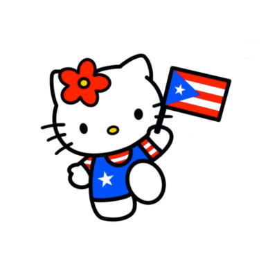 PUERTO RICO FLAG-HELLO KITTY- PR STICKER DECAL,HELLO KITTY BORICUA #53 ...