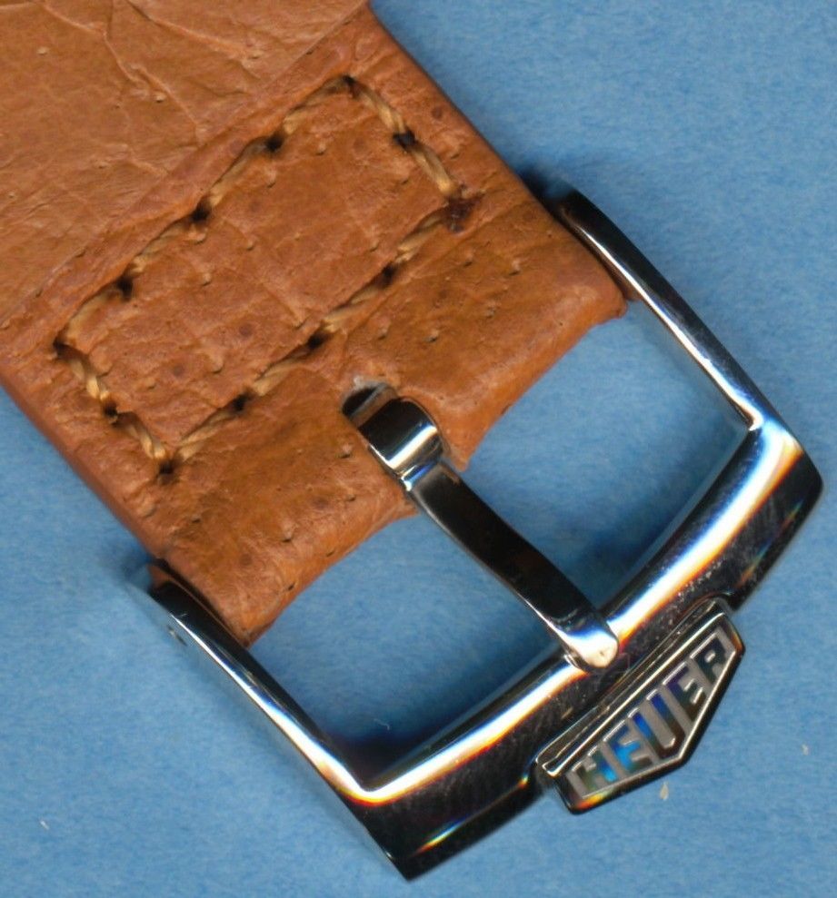18mm GENUINE WILD BOAR STRAP BAND, LEATHER LINED & PRE TAG HEUER BUCKLE ...