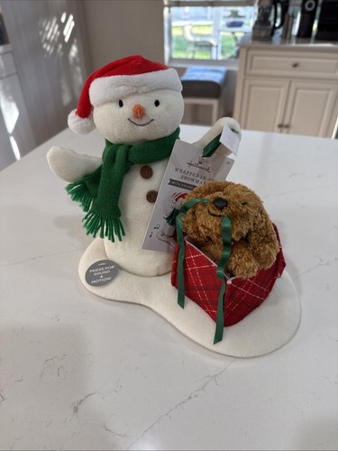 NWT Hallmark Wrapped in Joy Singing Snowman Plush With Motion, 10" | eBay