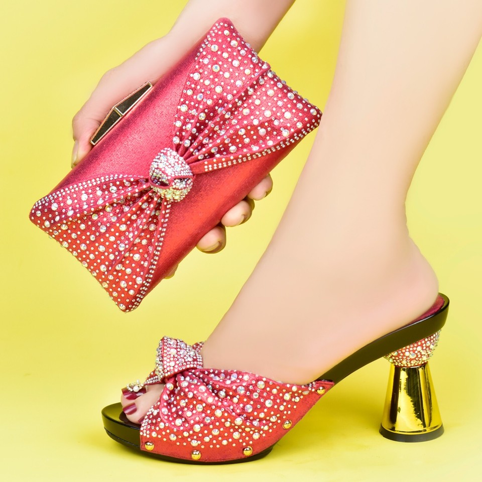 Latest Design Shoes And Bag Set High Heel 9CM Style Lady Shoes For ...