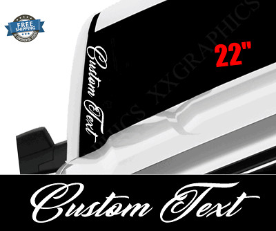 CUSTOM TEXT VERTICAL Script Decal Sticker Windshield Car Truck jdm kdm ...