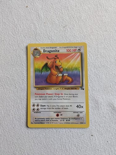Pokémon TCG Dragonite Fossil 19 Regular Unlimited Rare for sale online ...
