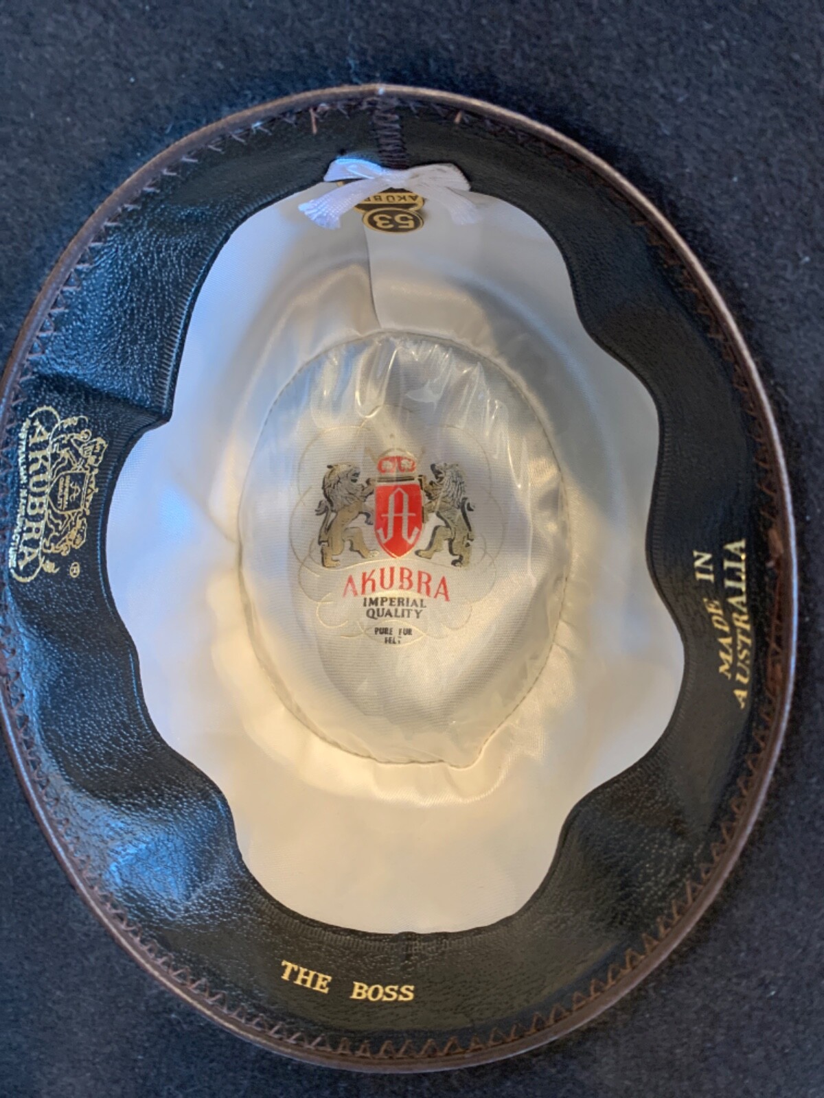 AKUBRA "The Boss" Western Fur Felt Hat Mens Felt Dark… - Gem