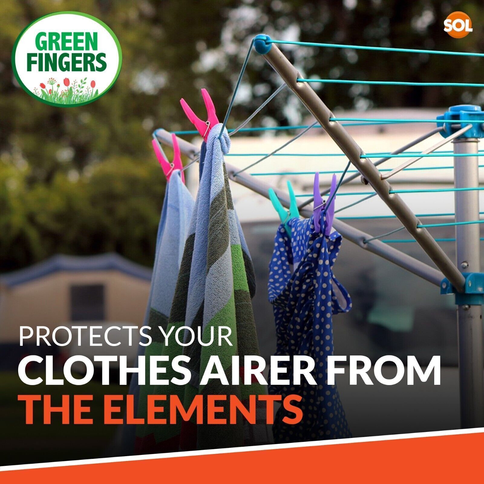 Rotary Washing Line Cover | Heavy Duty Waterproof Garden Parasol ...