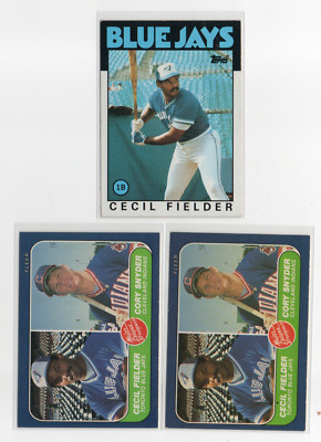 CECIL FIELDER TORONTO BLUE JAYS CORY SNYDER 1986 TOPPS FLEER 3X ROOKIE ...