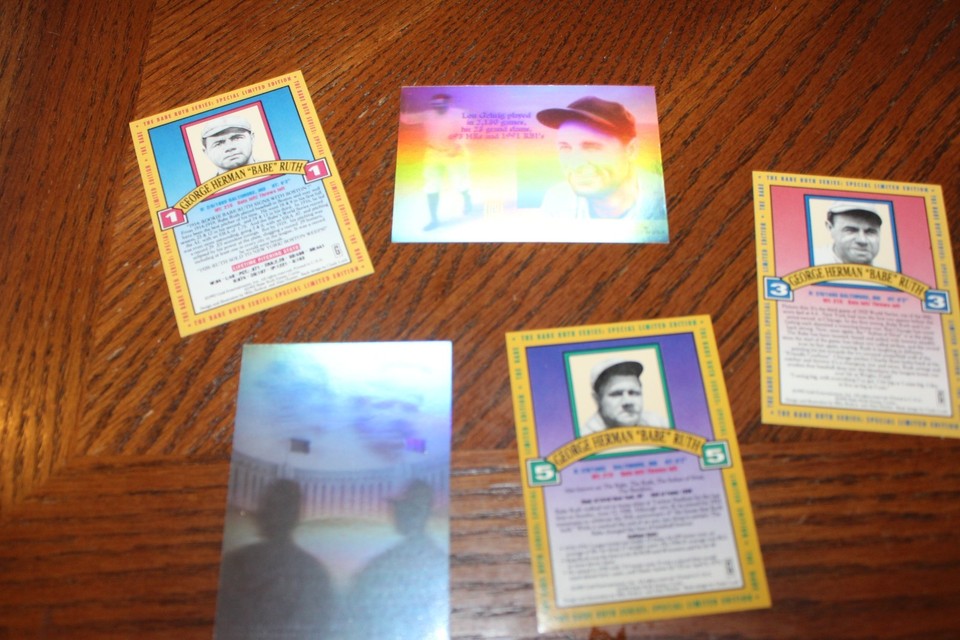 1992 GOLD BASEBALL GEORGE HERMAN ''BABE'' RUTH 5 CARD HOLOGRAM | eBay UK
