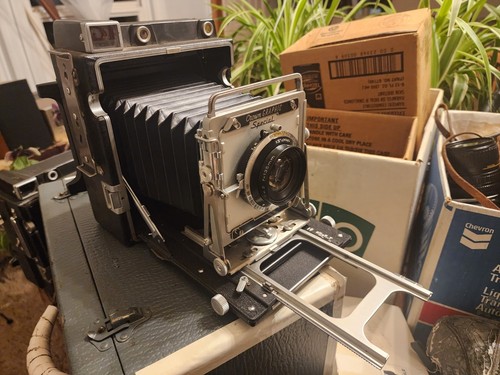 GRAFLEX 4X5 CROWN GRAPHIC “SPECIAL”PRESS CAMERA w Rodenstock 135mm Lens ...