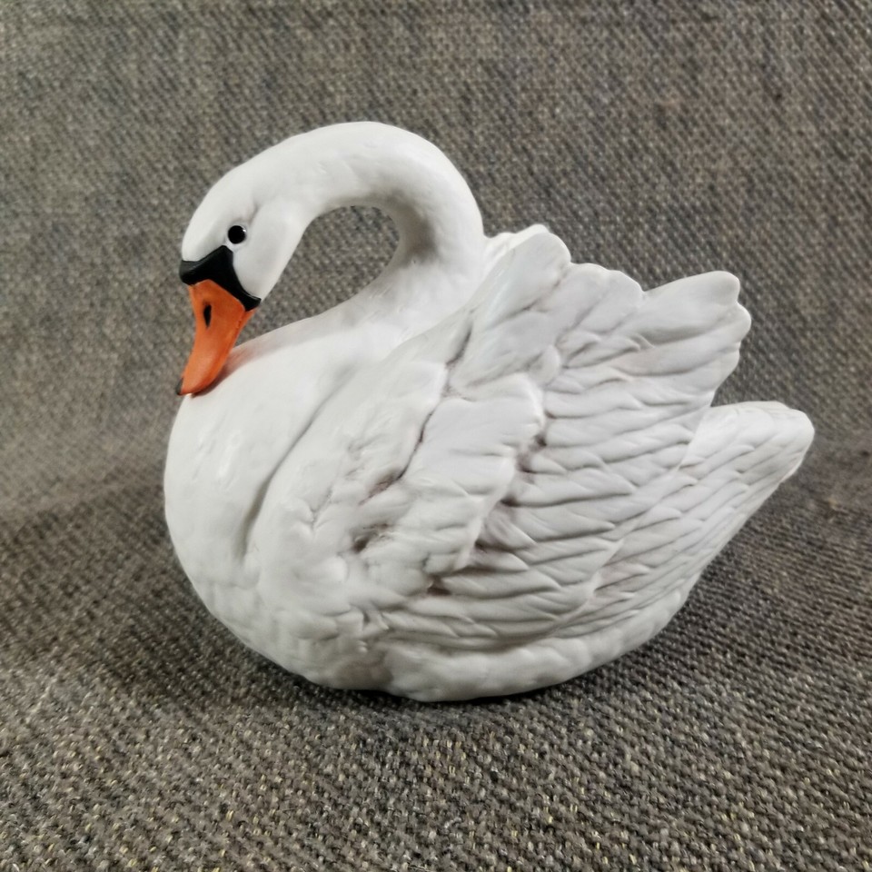 Vintage Napco White Swan Planter Flower Rose Vase Realistic Detailed ...