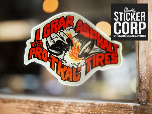 I Grab Asphalt With ProTrac Tires Vintage Style Decal Vinyl Sticker Rat ...