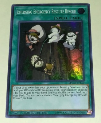 YuGiOh Emerging Emergency Rescute Rescue MACR-ENSE3 Super Rare Limited ...