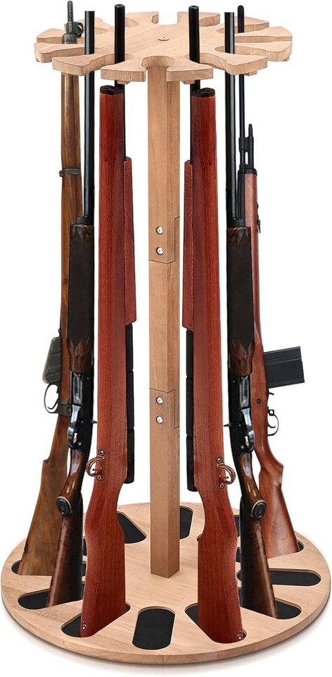 Rifle Shotgun 12 Gun Rack Stand Organizer Stand Wooden Display Vertical ...