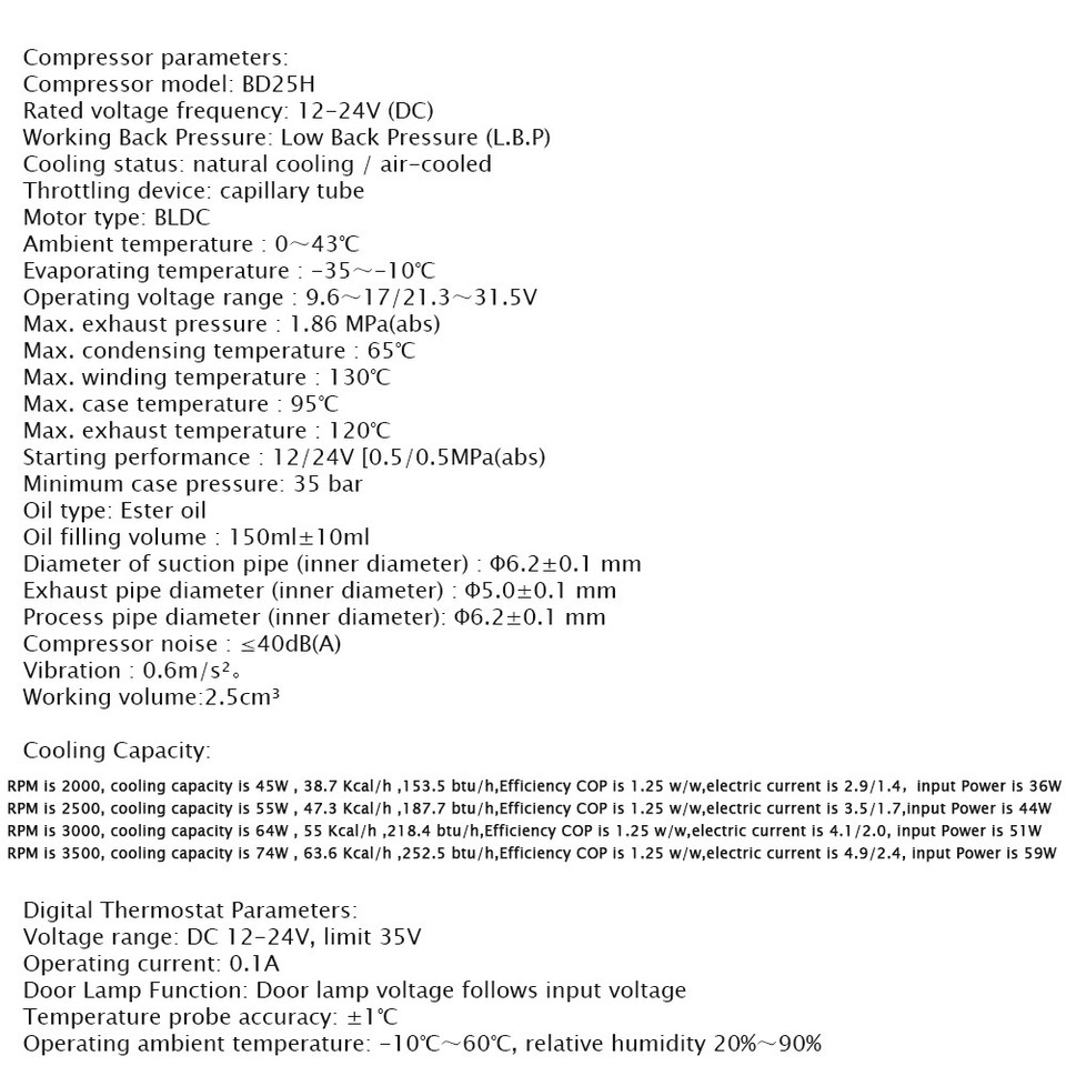 BD25H Compressor Condenser Car refrigerator Solar freezer 12-24V DC | eBay