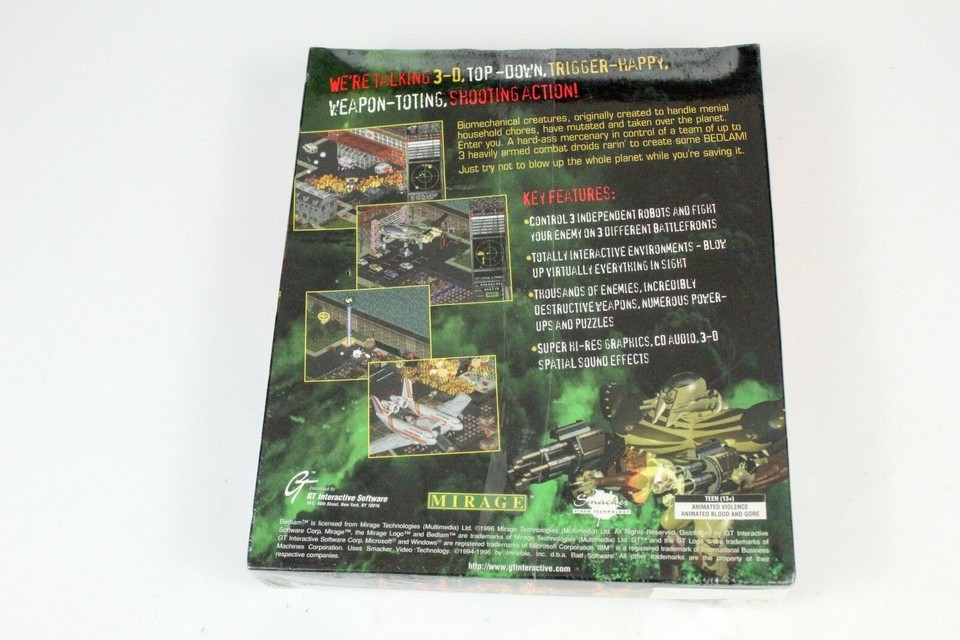 Bedlam PC Game Big Box, Mostly Sealed Mirage GT Interactive Software 732131812| eBay