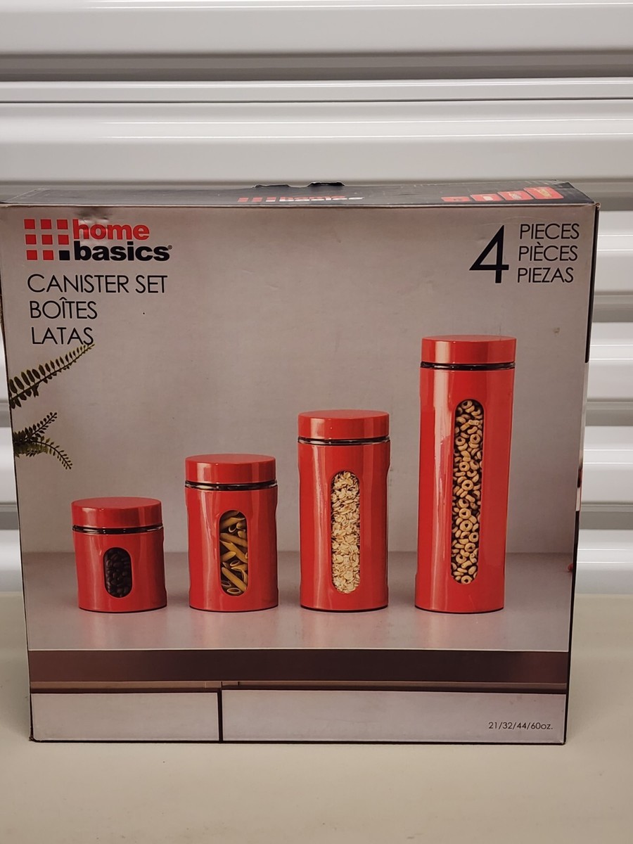 Red Canister Sets For Kitchen 10 Strawberry Street Diamond 3 Piece