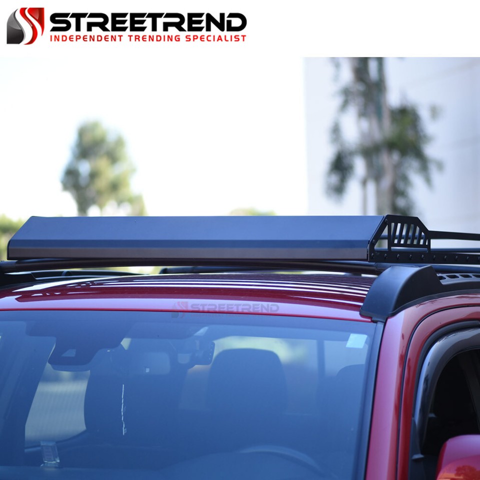 Extendable Steel Roof Rack Basket Cargo Luggage Carrier w/Wind Fairing ...