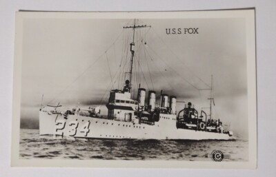 RPPC USS Fox DD-234 Navy Destroyer UNP Grogan Photos | eBay