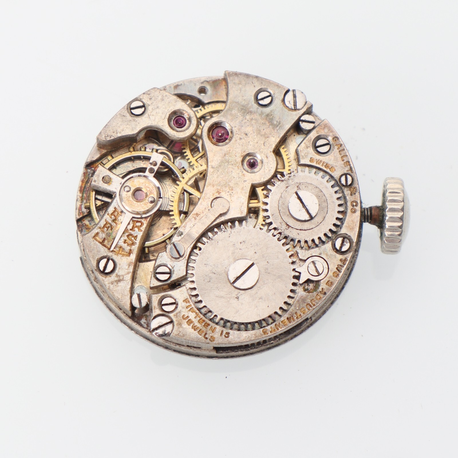 Vintage Gallet & Co 15J Watch Movement Watchmakers Good Balance Parts ...