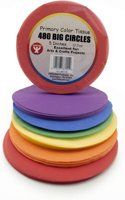 Hygloss Products tissue circles primary colors 5" Paper Colors-480 Pcs ...