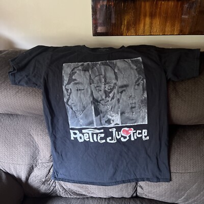 Vintage Poetic Justice / 2Pac Faded T-shirt Size Medium PREOWNED | eBay