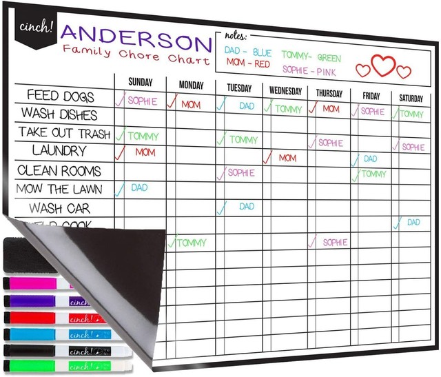 Magnetic Chore Chart For Kids 4 Chalk Markers Children s Dry Erase magnetic-chore-chart-for-kids-4-chalk-markers-children-s-dry-erase