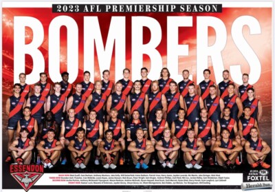 2023 Essendon bombers TEAM POSTER, BIG 420mmx300mm , AFL FOOTBALL 9 ...