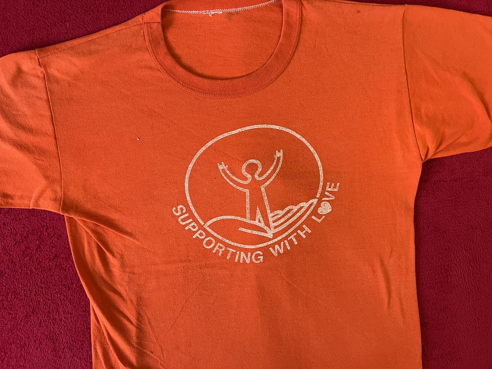 Medium Vintage United Way Supporting With Love Logo Orange Single ...