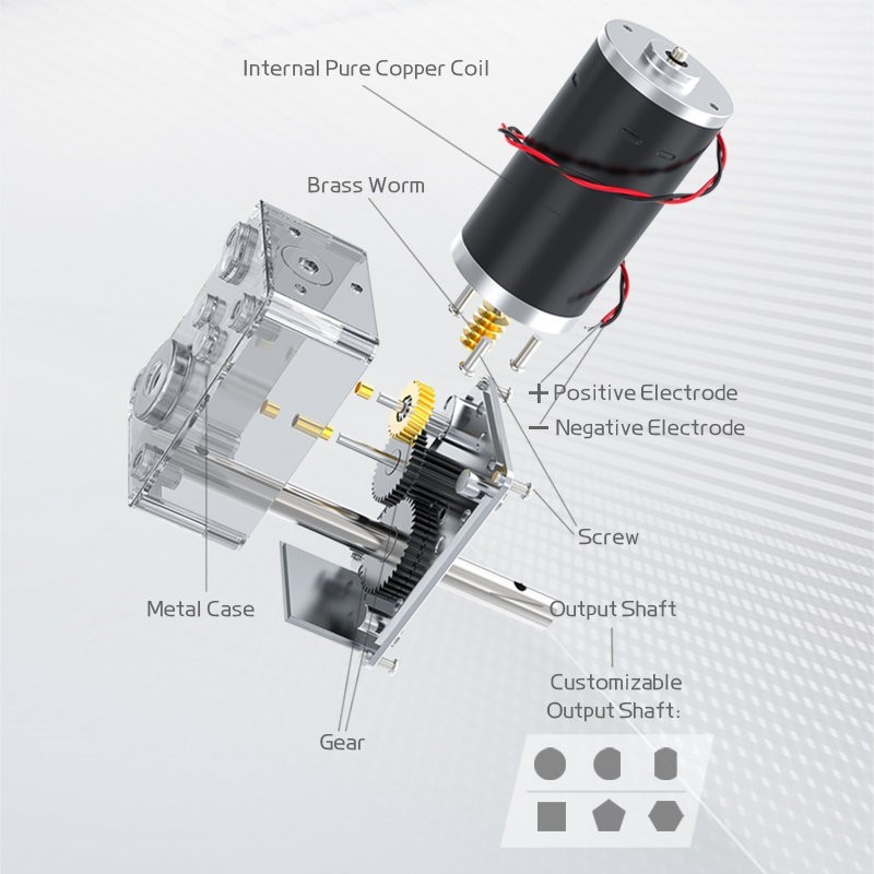 DC 12V 24V 5840-31ZY Worm Gear Self-Locking Motor Dual-Shaft High ...