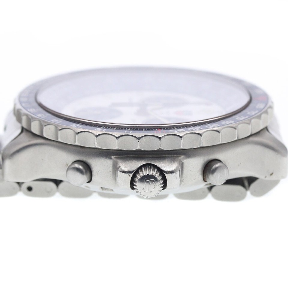 TAG HEUER pilot 530.806K Date Chronograph White / Navy Dial Quartz Men ...