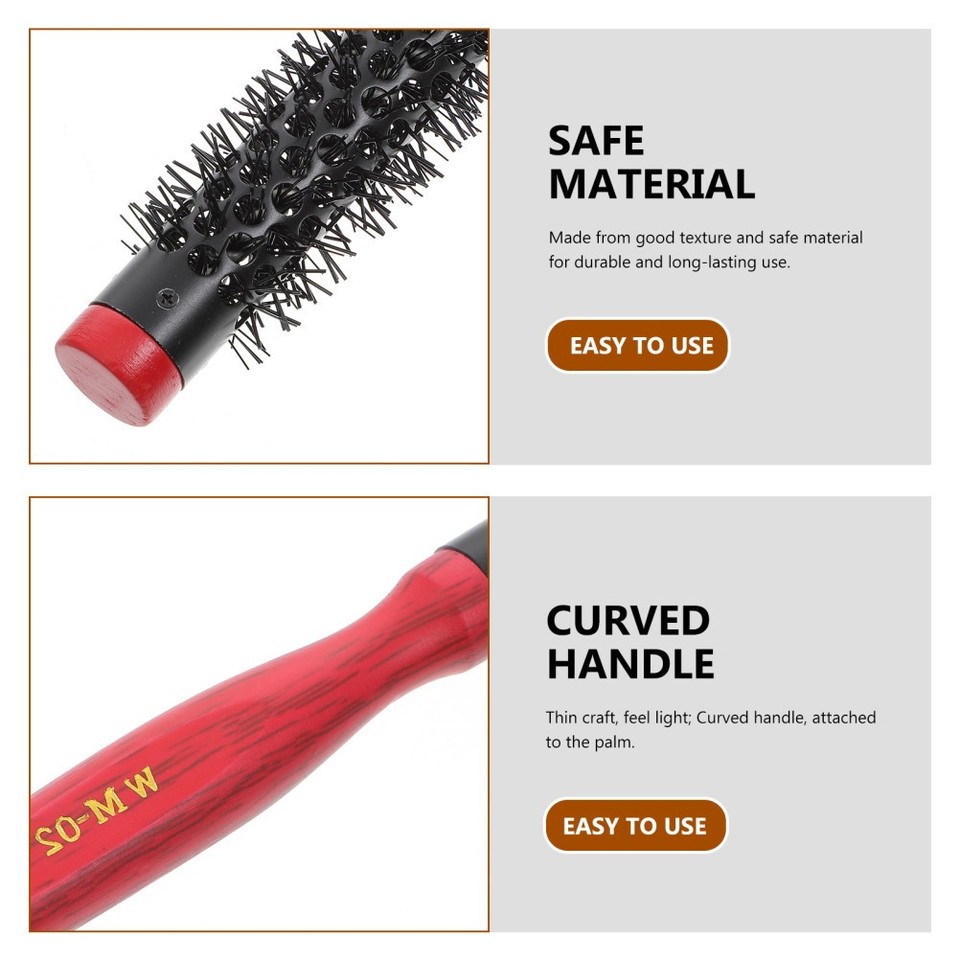 Curling Roll Comb Brush Hair Styling Round Curly Rolling for Short ...
